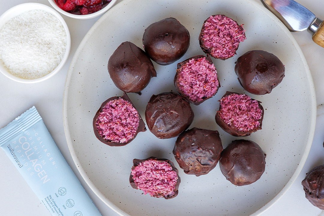 Raspberry Ripe Protein Balls – The Collagen Co.