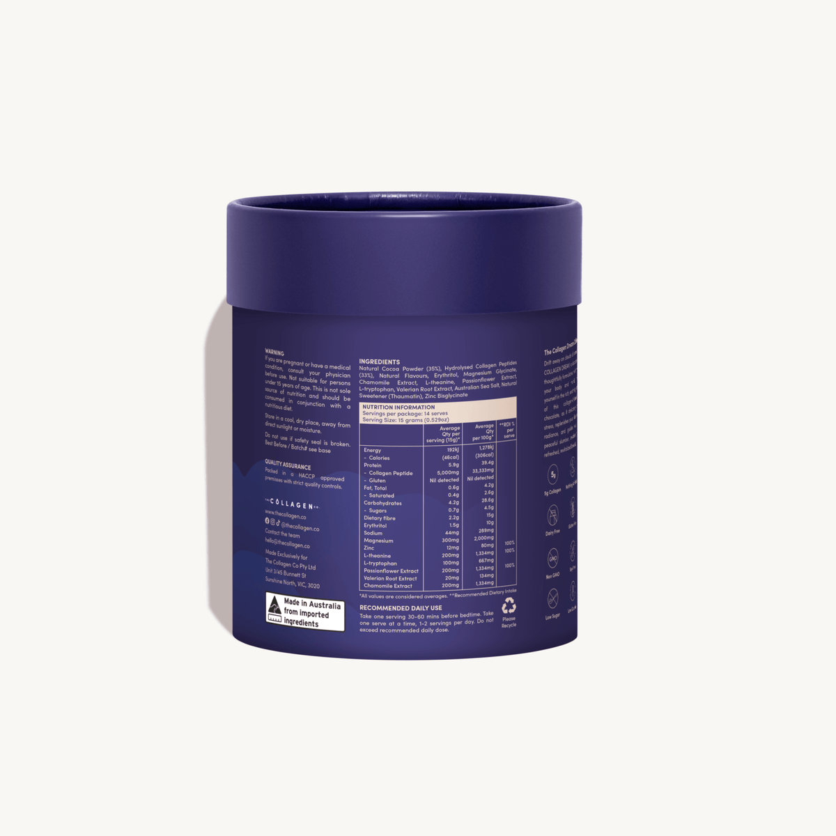 Collagen Dream Advanced Sleep Formula Hot Chocolate - 210g – The ...