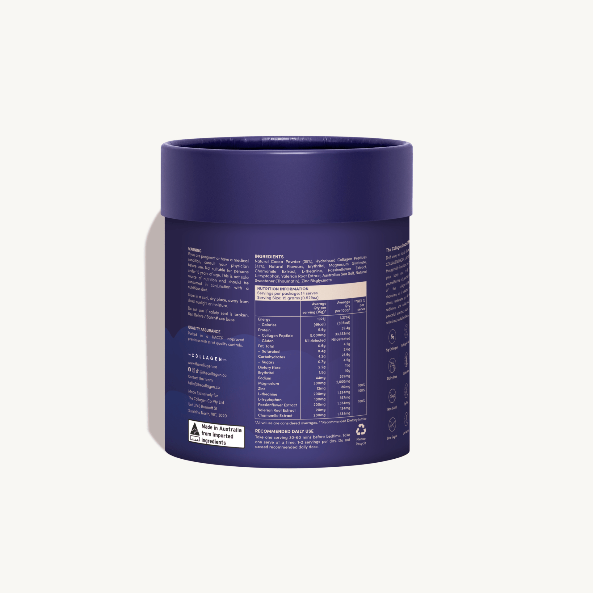 Collagen Dream Advanced Sleep Formula Hot Chocolate - 210g – The ...