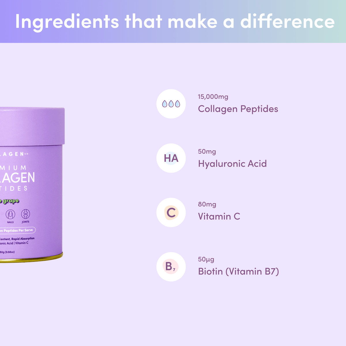 Purple Grape Collagen Powder - 280g – The Collagen Co.